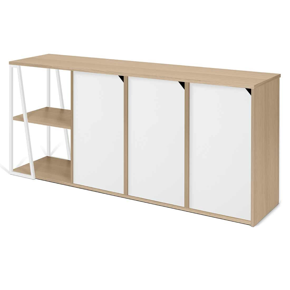 TEMAHOME Albi Sideboard 190x45x81cm Eiche/Weiß