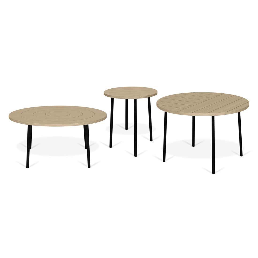 TEMAHOME Ply Beistelltisch Ø80cm Eiche/Schwarz