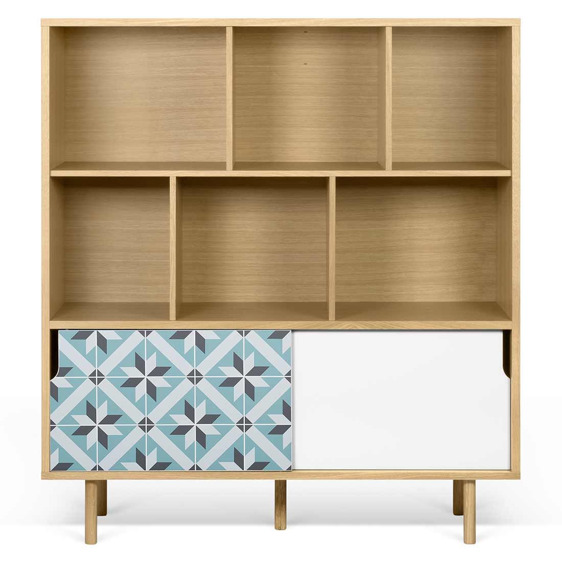 TEMAHOME Dann Highboard 135x45x152cm Eiche/Bunt