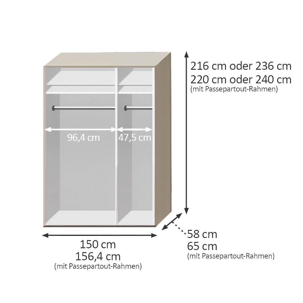 Drehtüren-Kleiderschrank Selunara